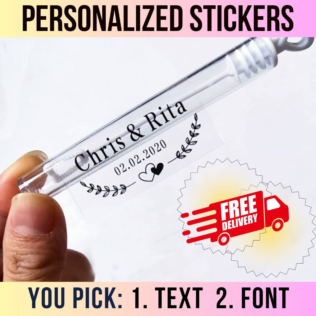 Custom Wedding Bubble Wand Labels, Personalized Wedding Labels,wedding ...