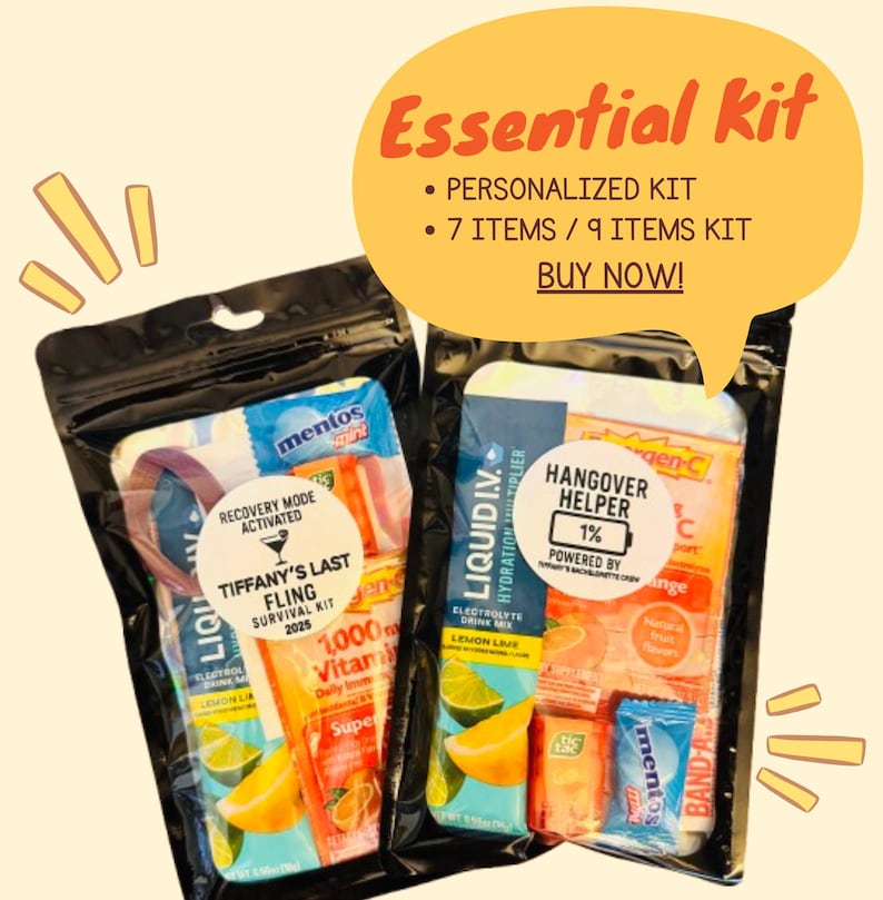 Party Favor Hangover Kit | Self Care Kit | Recovery Kit for ...