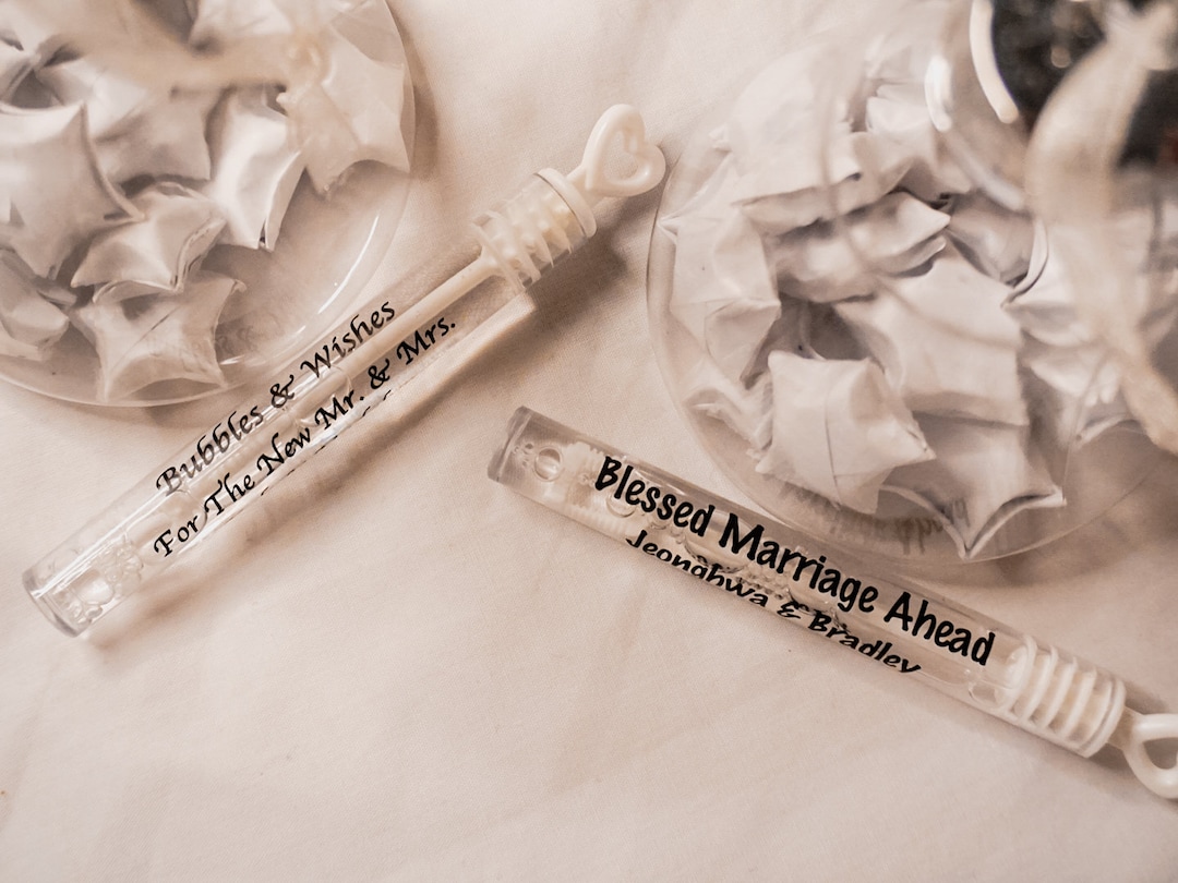 50/100/200 Personalized Wedding Bubbles, Perfect for Send Off, Wedding Favors, Quinceanera ...