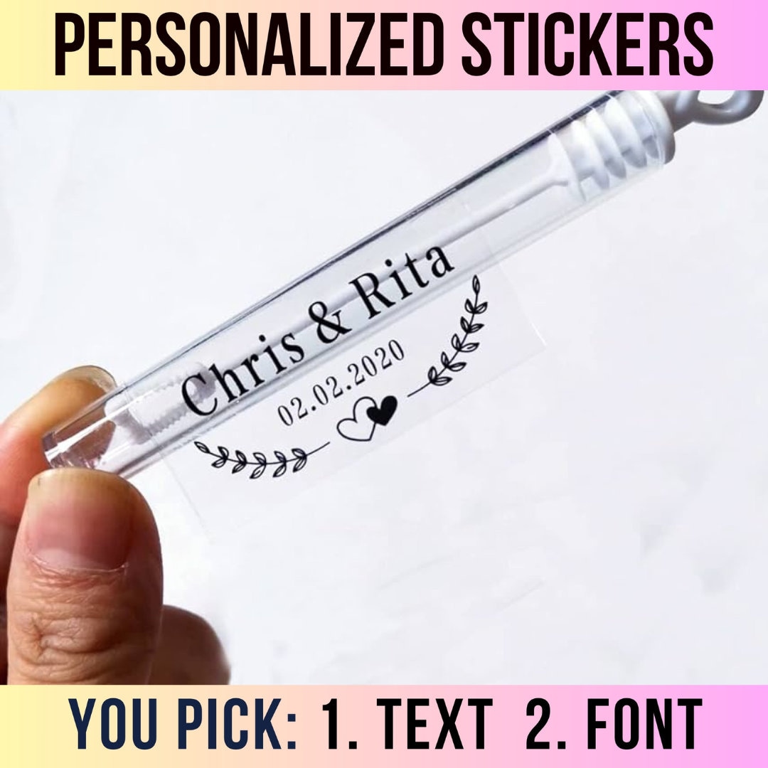 Custom Wedding Bubble Wand Labels, Personalized Wedding Labels,wedding ...
