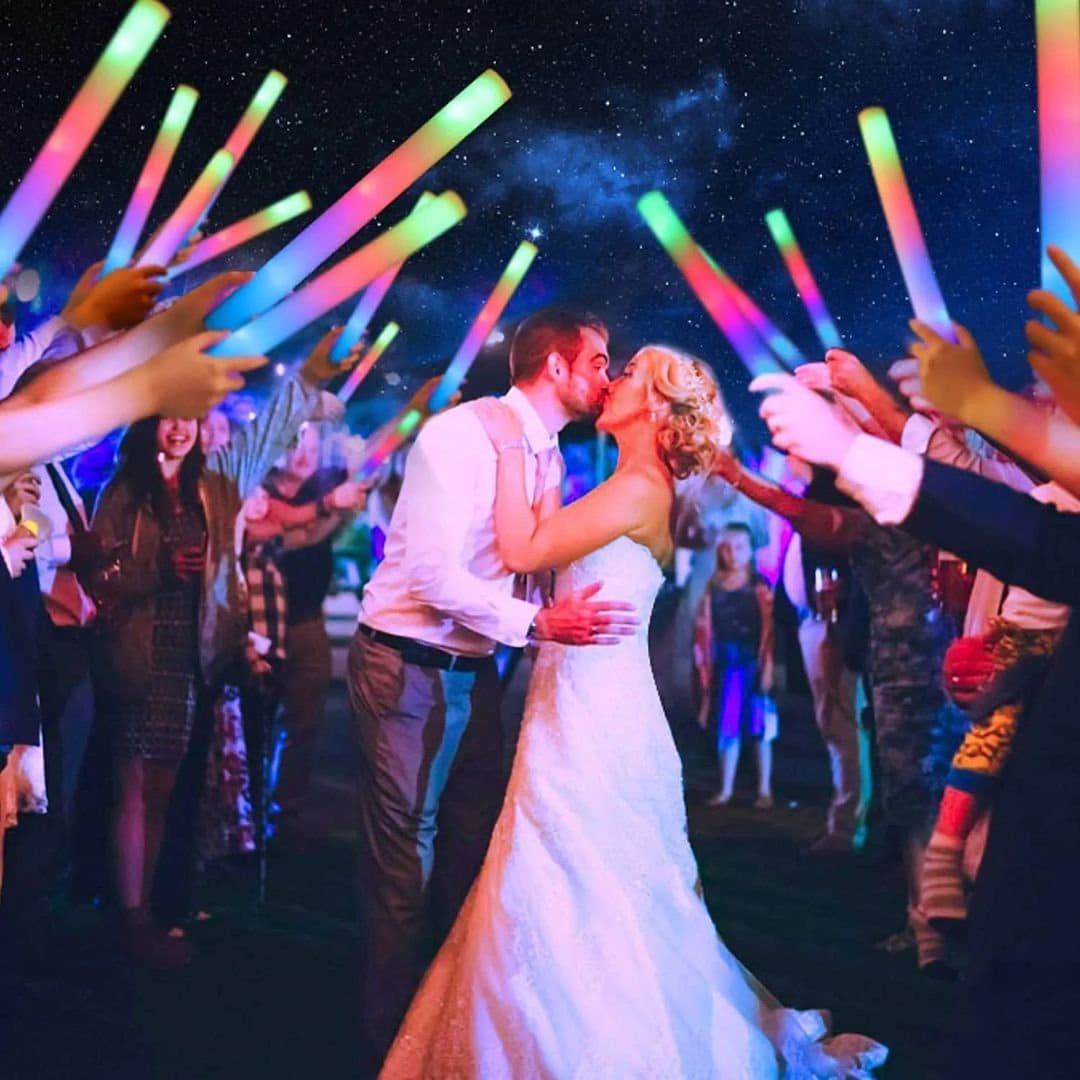 30/50/100/150/200 Custom LED Wedding Foam Sticks Perfect for Exit ...