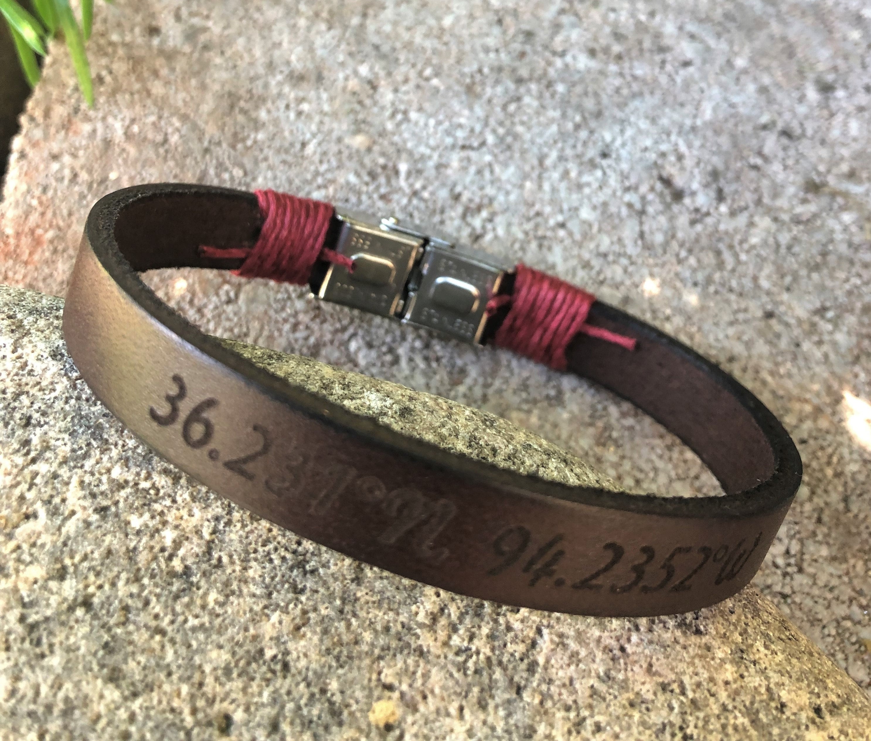 Personalized Mens Leather BraceletCustom Bracelet | Etsy