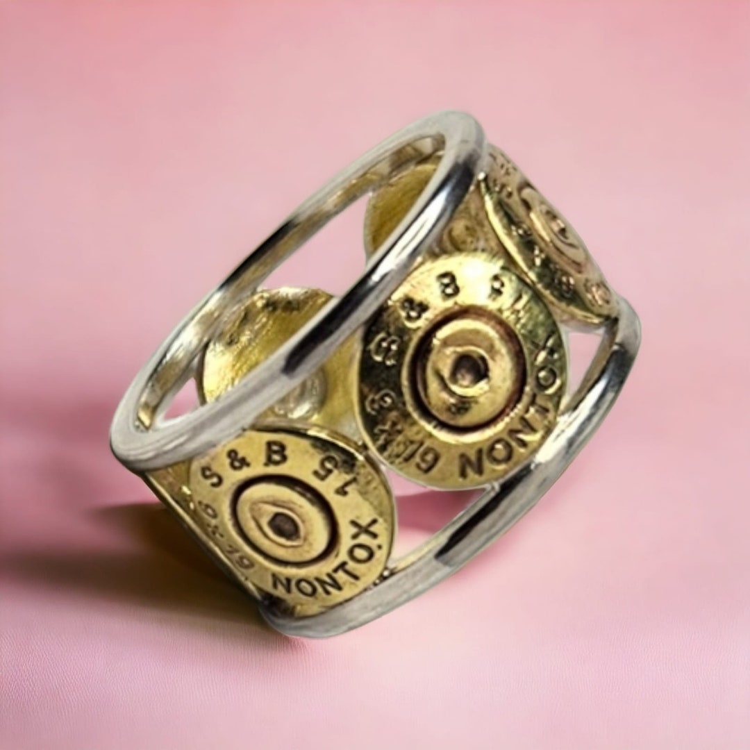 Handmade Ring Crafted From Genuine 9mm Bullet Casings. - Etsy