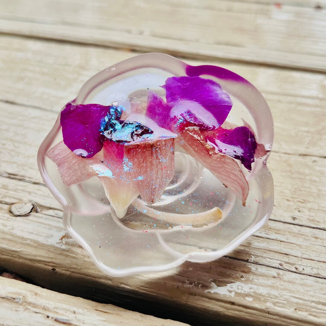 Resin Rose Real Flower Art Custom Preserved Flower Keepsake - Etsy