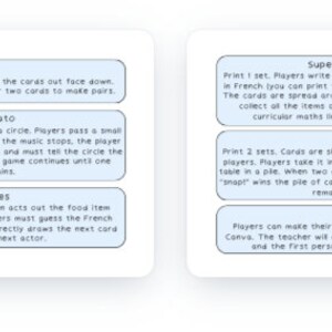 Learn French Lesson Pack! Cute Food Vocabulary Flashcards and Teacher ...