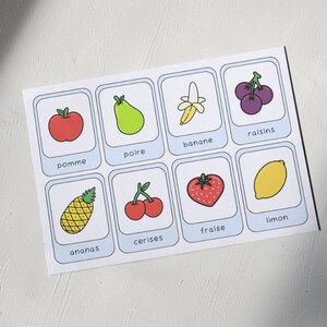 Learn French Lesson Pack Cute Food Vocabulary Flashcards and Teacher ...