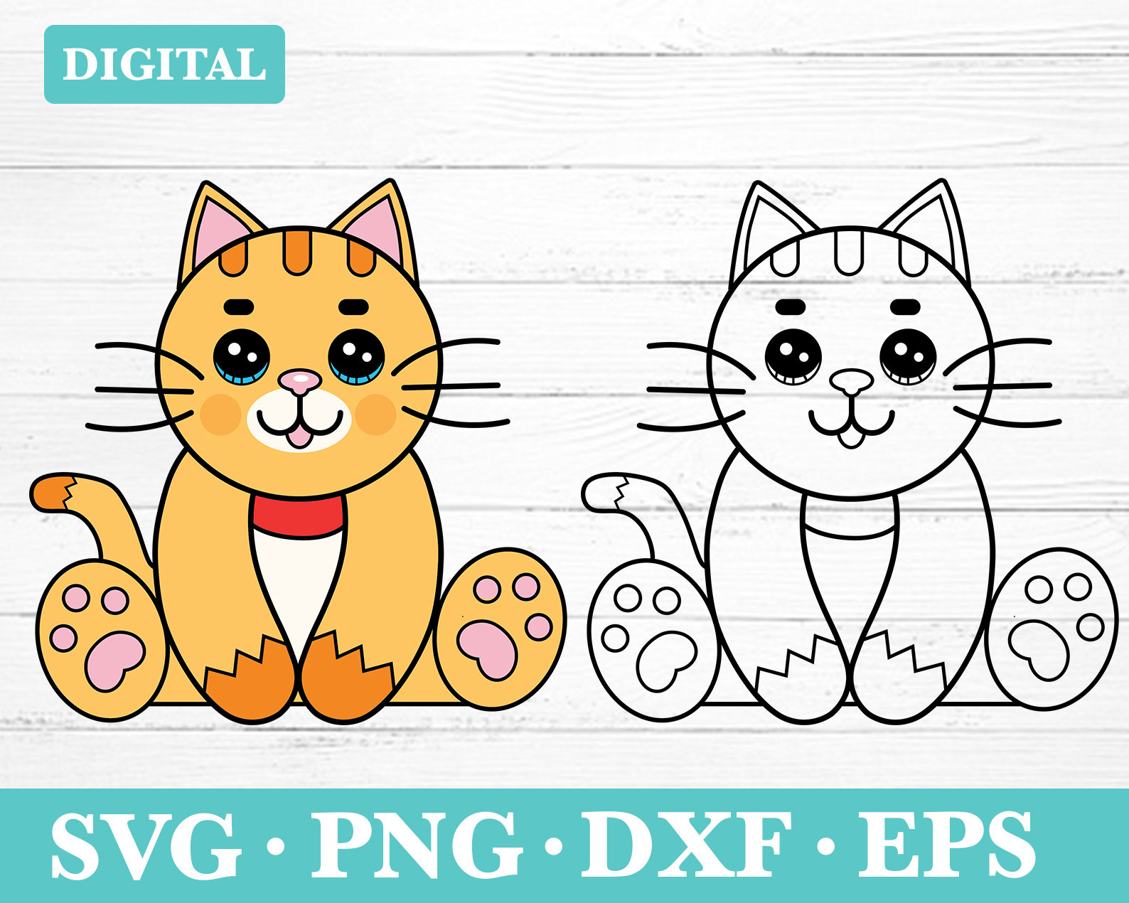 Cute Cat Download Svg, Baby Cat Clipart, Cat Layered Files, Cat Cut ...