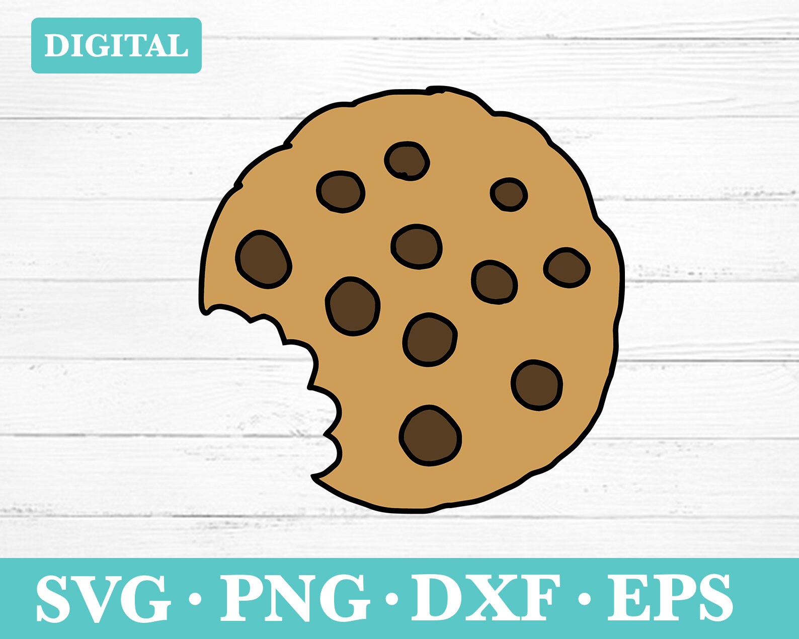 Chocolate Chip Cookie Download Svg, Cookie Clipart, Chocolate Chip ...