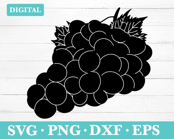Grapes Digital Download Svg Grapes Silhouette Svg Clipart | Etsy