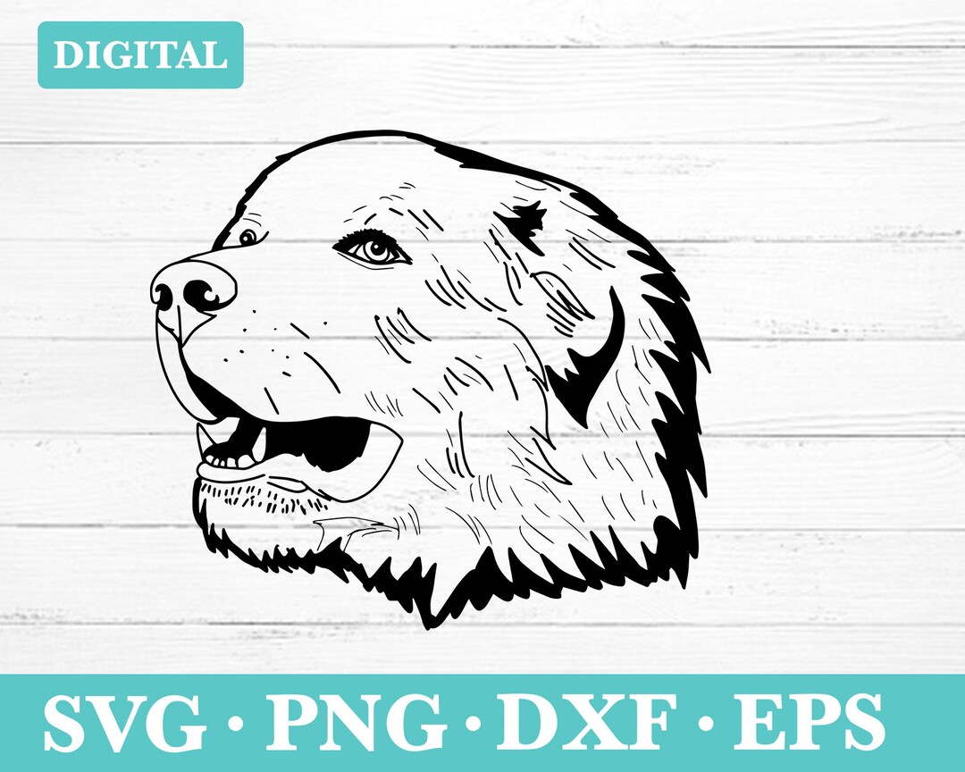 Great Pyrenees Svg - Portrait of Great Pyrenees Download Svg, Mountain ...