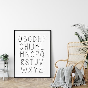 Alphabet Poster Printable, Motivational Print, Home Office Art ...
