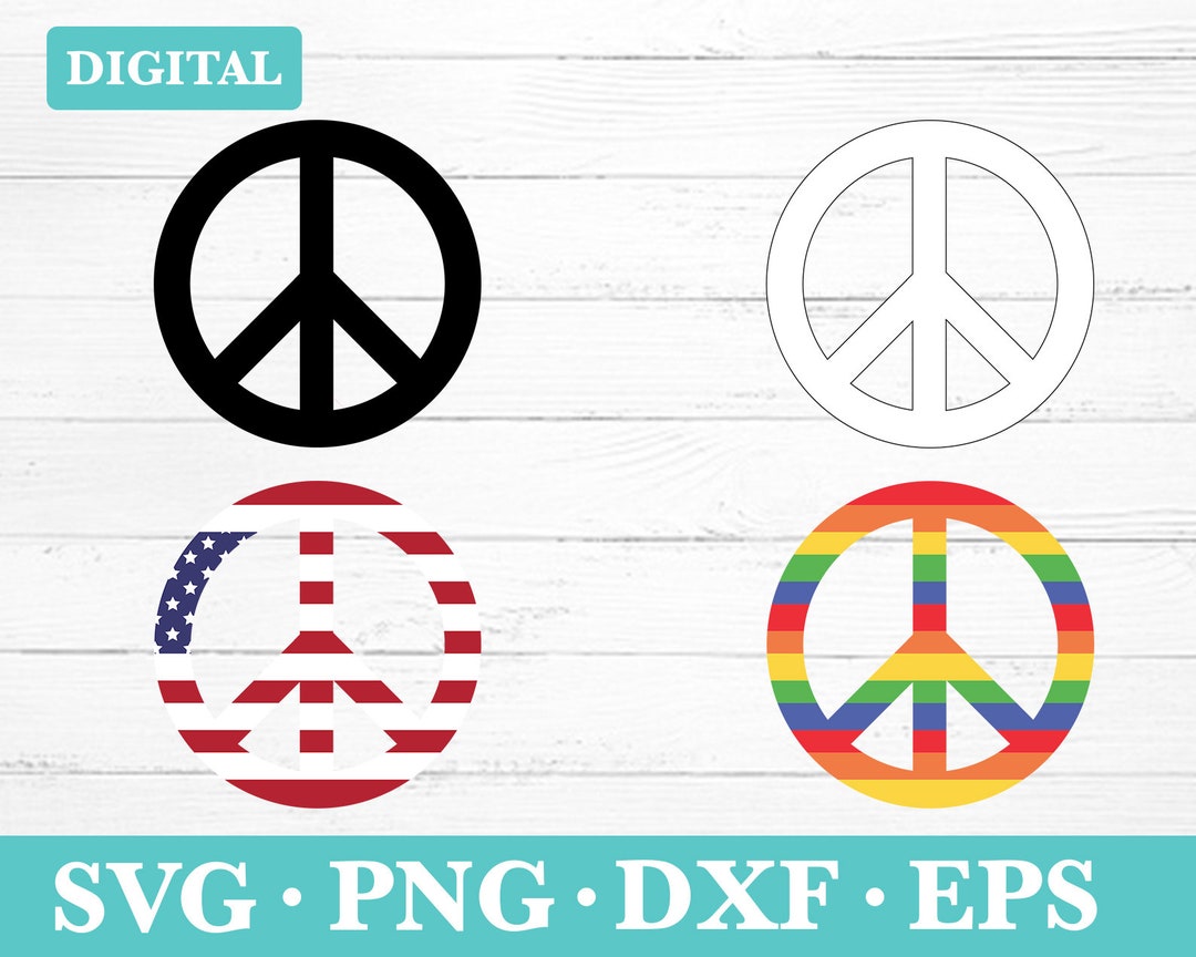 Peace Symbol Svg, Peace Sign Outline Digital Download Svg, Peace Sign ...
