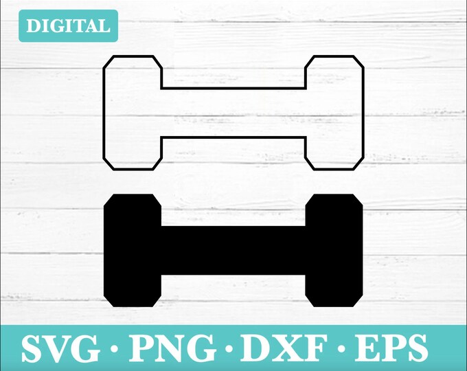 Sports Clipart: Black Solid and Outline Dumbbell / Dumb Bell Weight ...