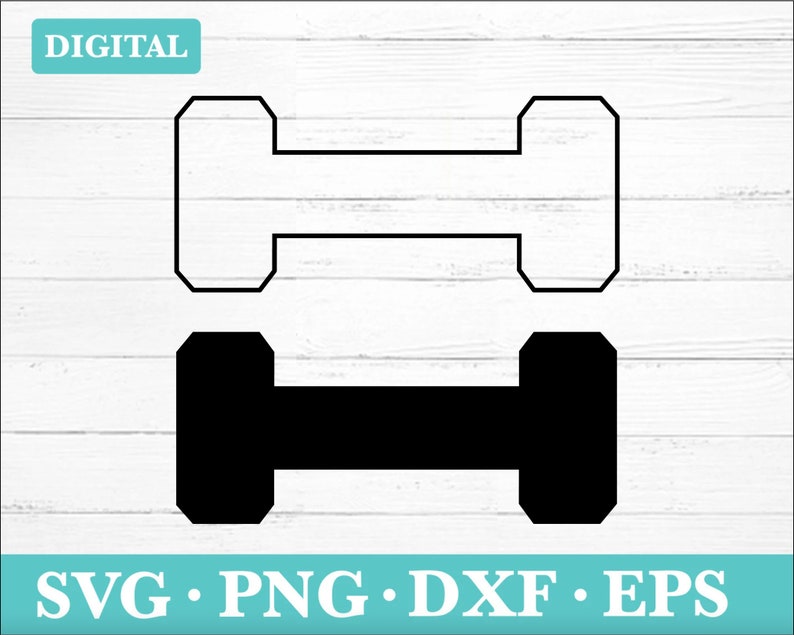 Dumbbell SVG Cut File: Black Outline (digital Download) - Etsy