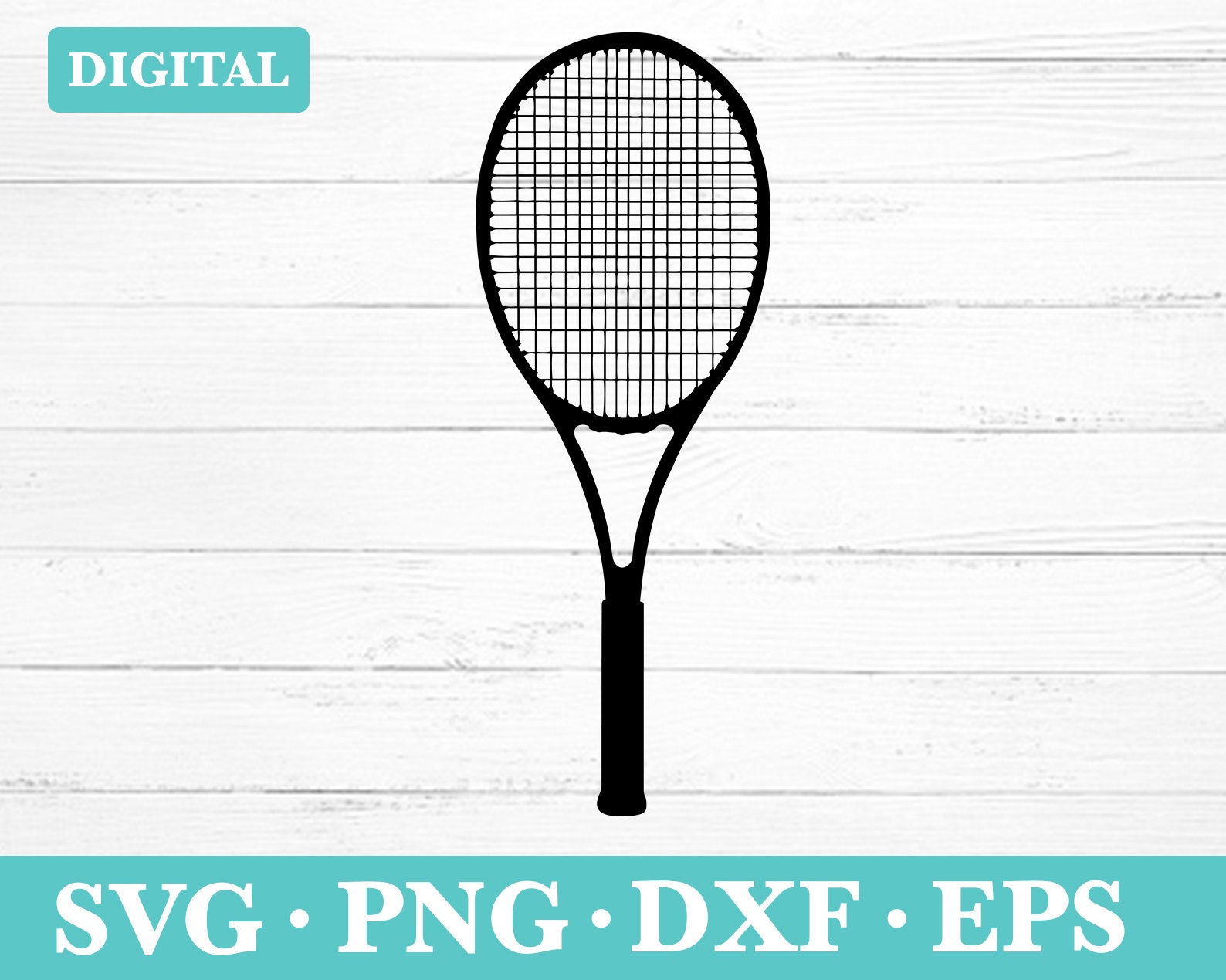 Tennis Racket Download Svg, Tennis Clipart, Racket Silhouette SVG, Svg ...