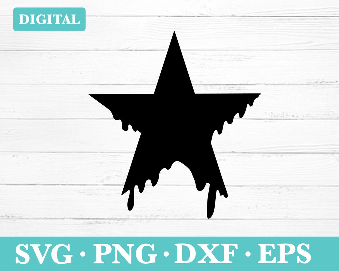 Dripping Star Download Svg, Star Clipart, Dripping Star Silhouette SVG ...