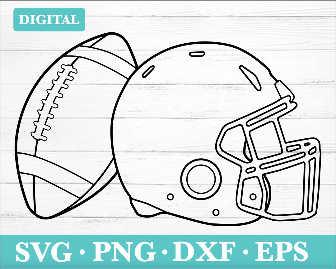 Football Helmet & Ball Silhouette: American Football SVG Clipart ...