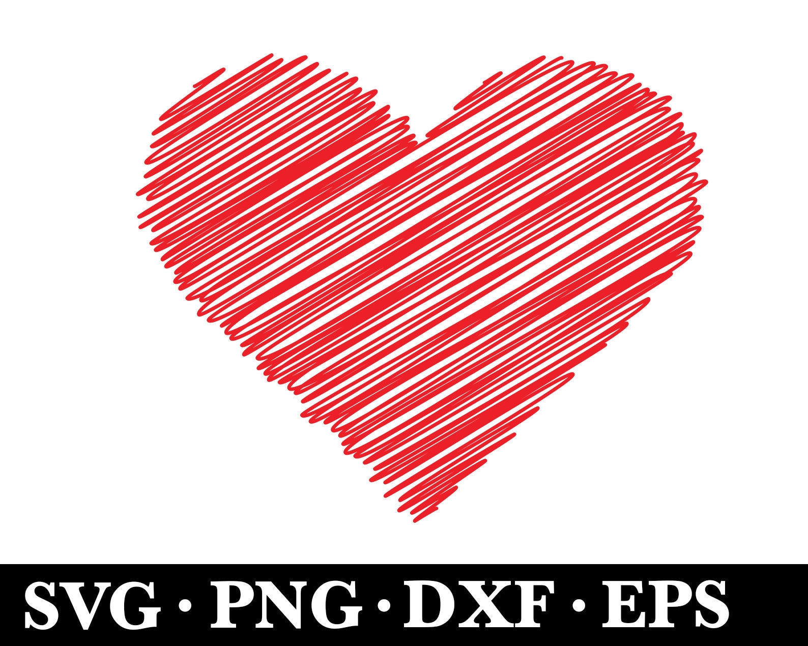 Scribble Heart Digital Download Svg, Heart Svg. Vector Cut File for ...