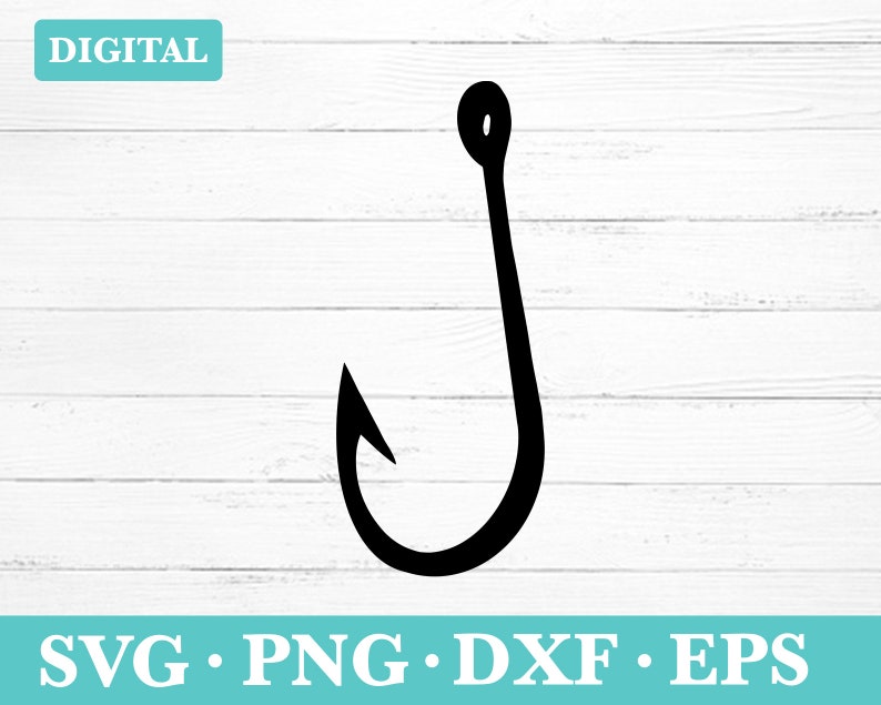 Fish Hook Download Svg, Hook Clipart, Fishing Hook Silhouette SVG, Svg ...