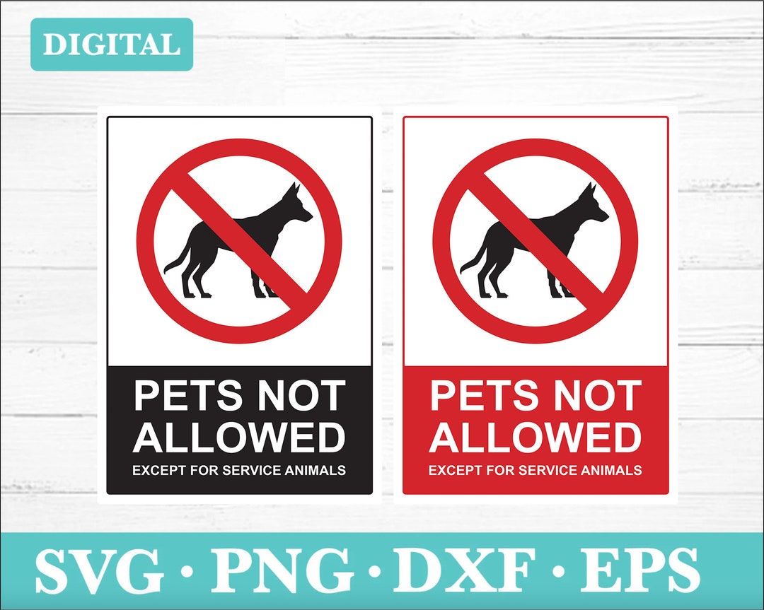 No Pets Allowed Sign SVG Cut File With Dog Silhouette Digital Download ...