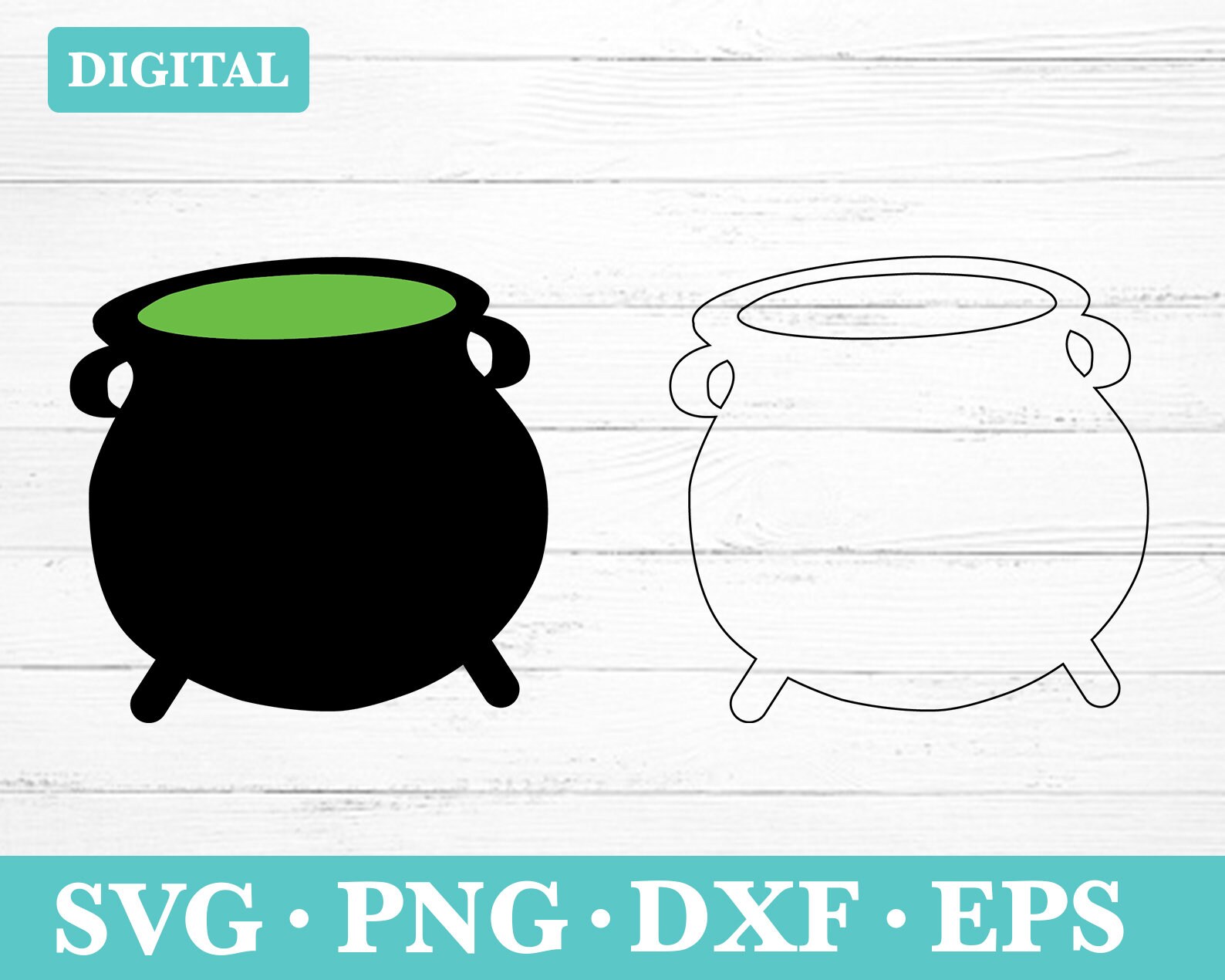 Witch Cauldron Svg, Cauldron Clipart, Black Pot Svg, Witch Green Brew ...