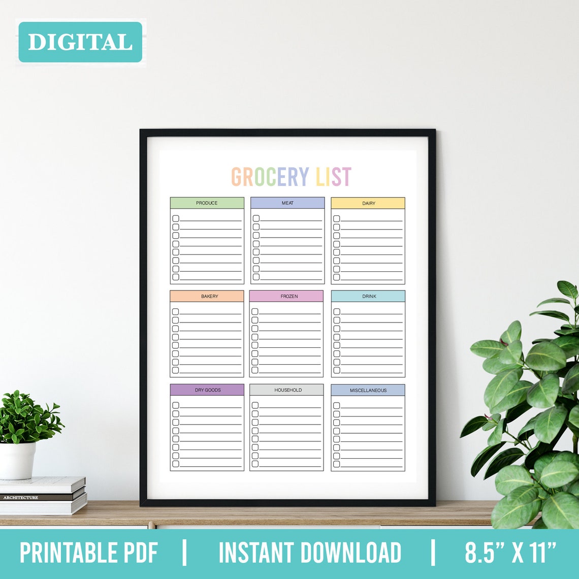 Editable Grocery List Printable, Pre-filled List, Shopping List ...