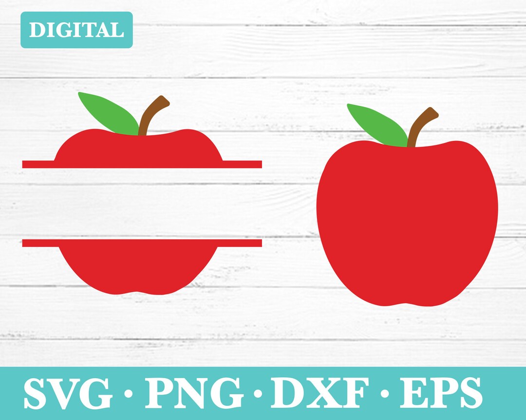 Apple Name Frame SVG: Teacher Clipart, Split Monogram (digital Download ...