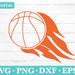 Basketball Flames SVG: Ball on Fire Cut Files (digital Download) - Etsy