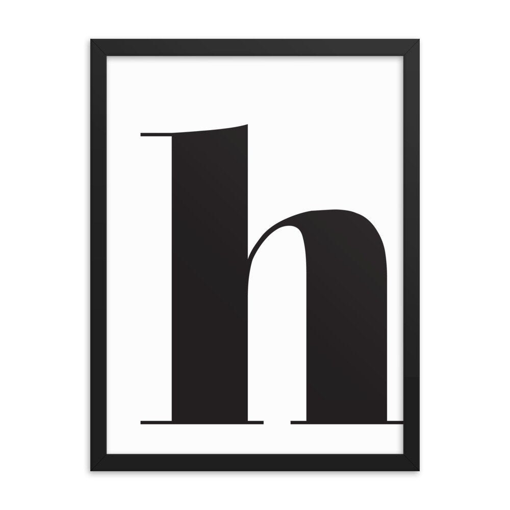 H Letter Framed Poster, H Framed, Wall Art Framed, framed Art, Alphabet ...