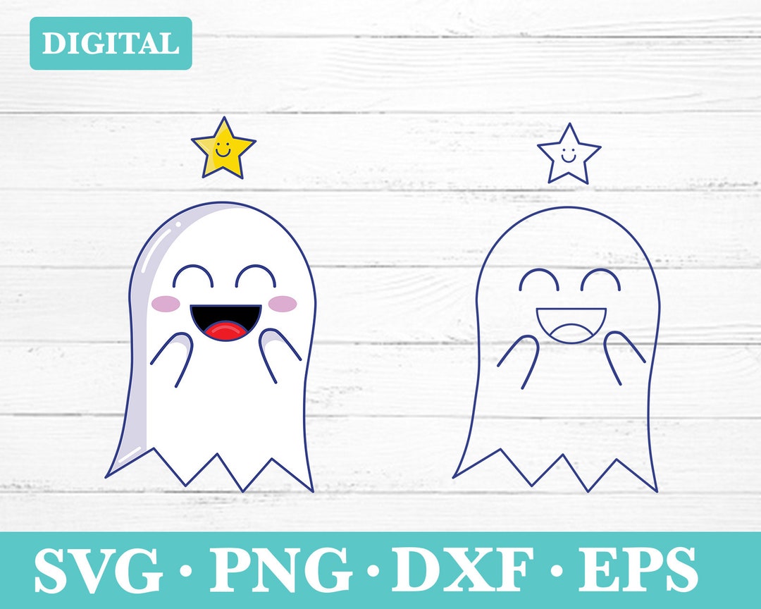 Kawaii Halloween Ghost Clipart (svg, Png, Eps, Dxf) - Etsy