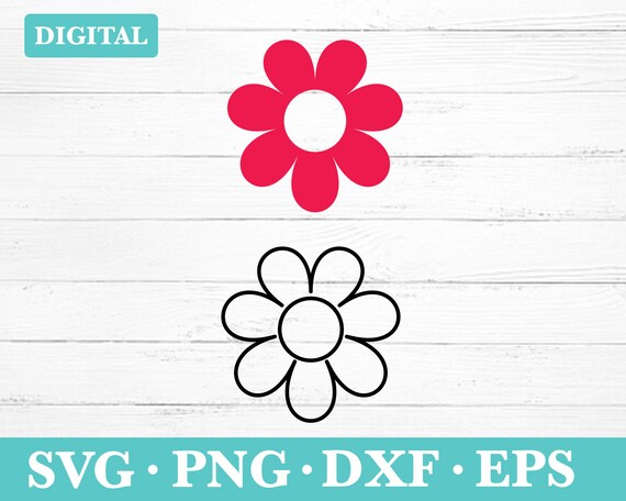 Flower Download Svg Flower Clipart Red Flower Silhouette | Etsy