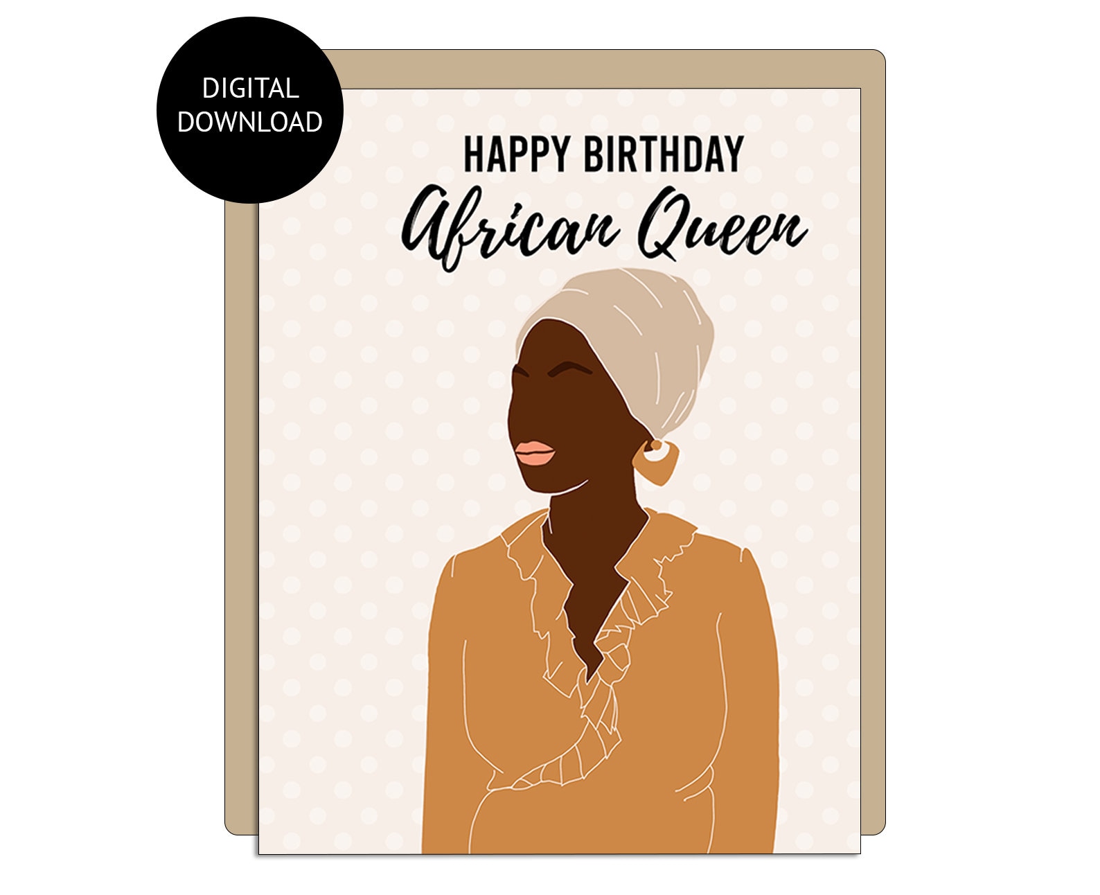 Happy Birthday African Queen Printable Greeting Card, Digital Download ...