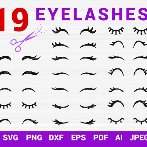 Eyelashes SVG Lashes Svg Eyelashes Clipart Eyelash Vector - Etsy