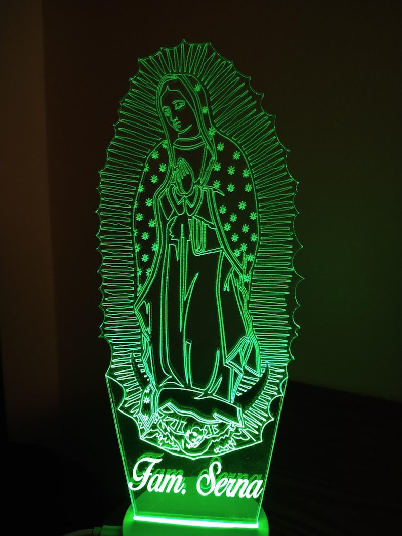 Virgin Mary Night Light, Personalized Free, LED Night Lamp, With Remote ...