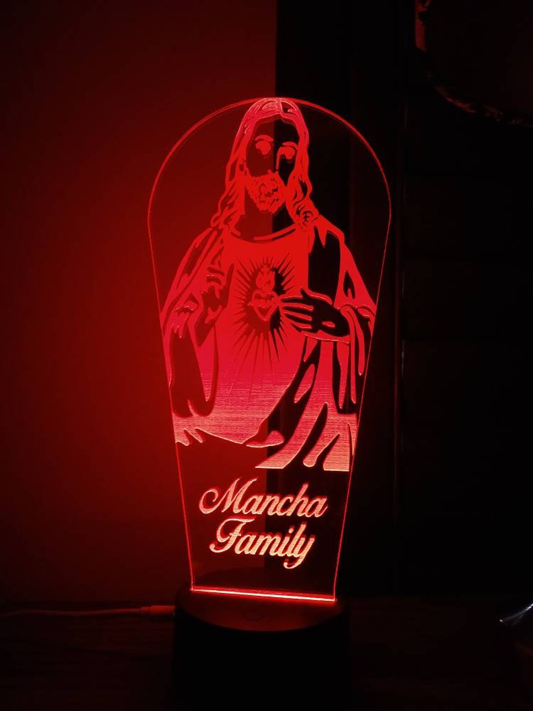 Sacred Heart of Jesus Night Light, Personalized Free, LED Night Lamp ...