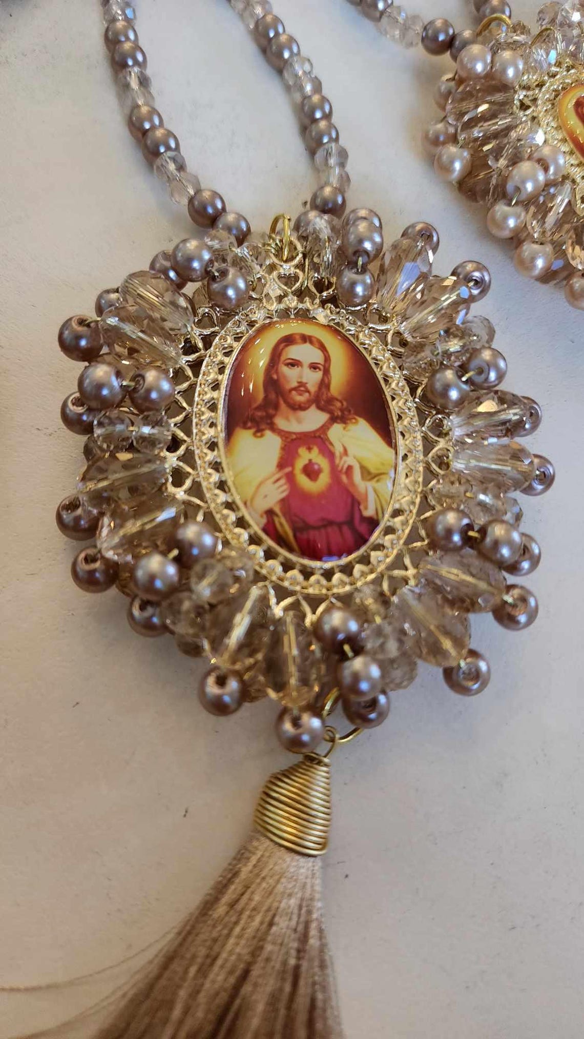 12 Pieces Sacred Heart Blessing Car Hanging Ornament - Etsy
