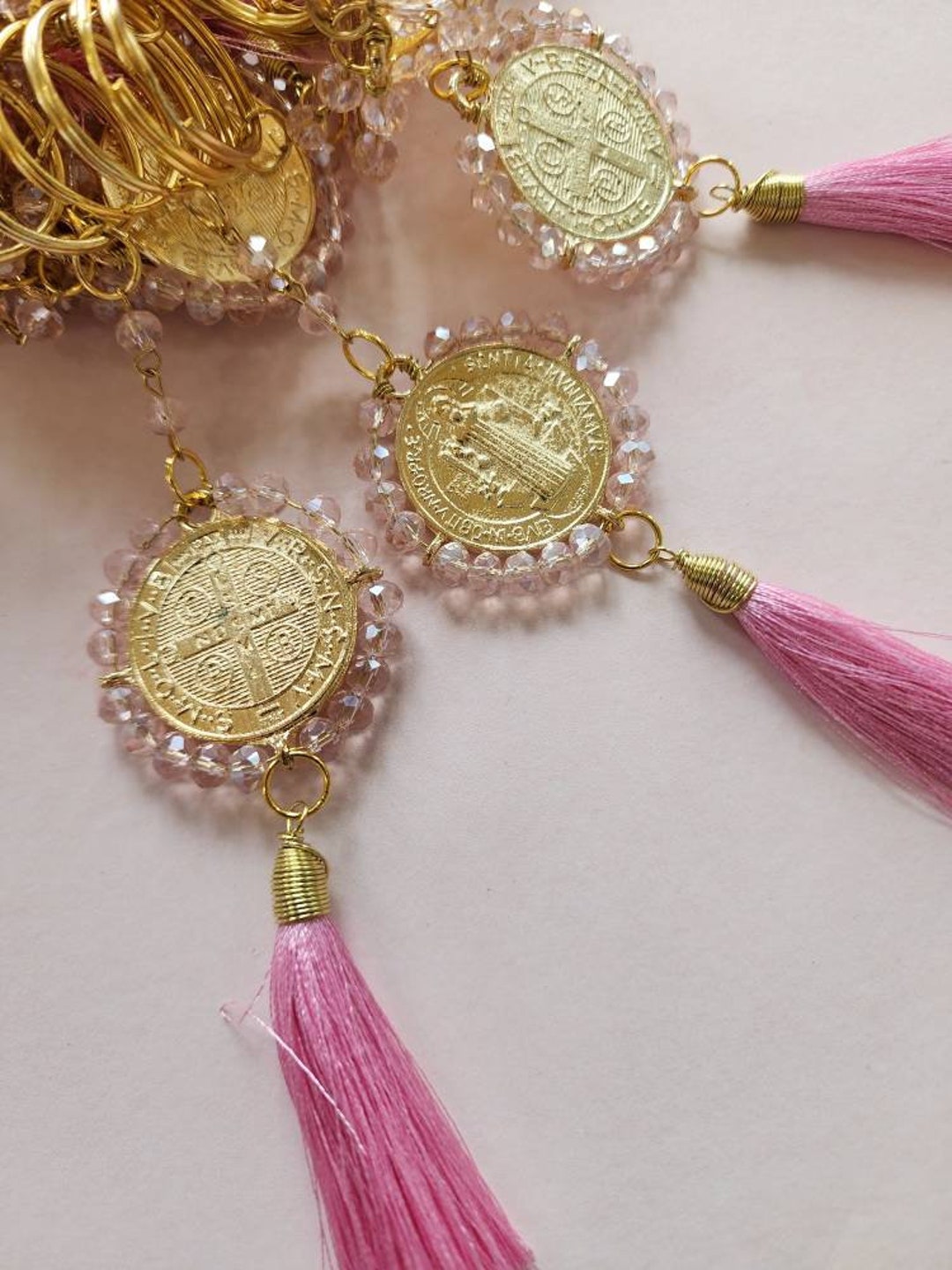 12 Pieces St. Benedict - Keychain With a Tassel/favor/baptism ...