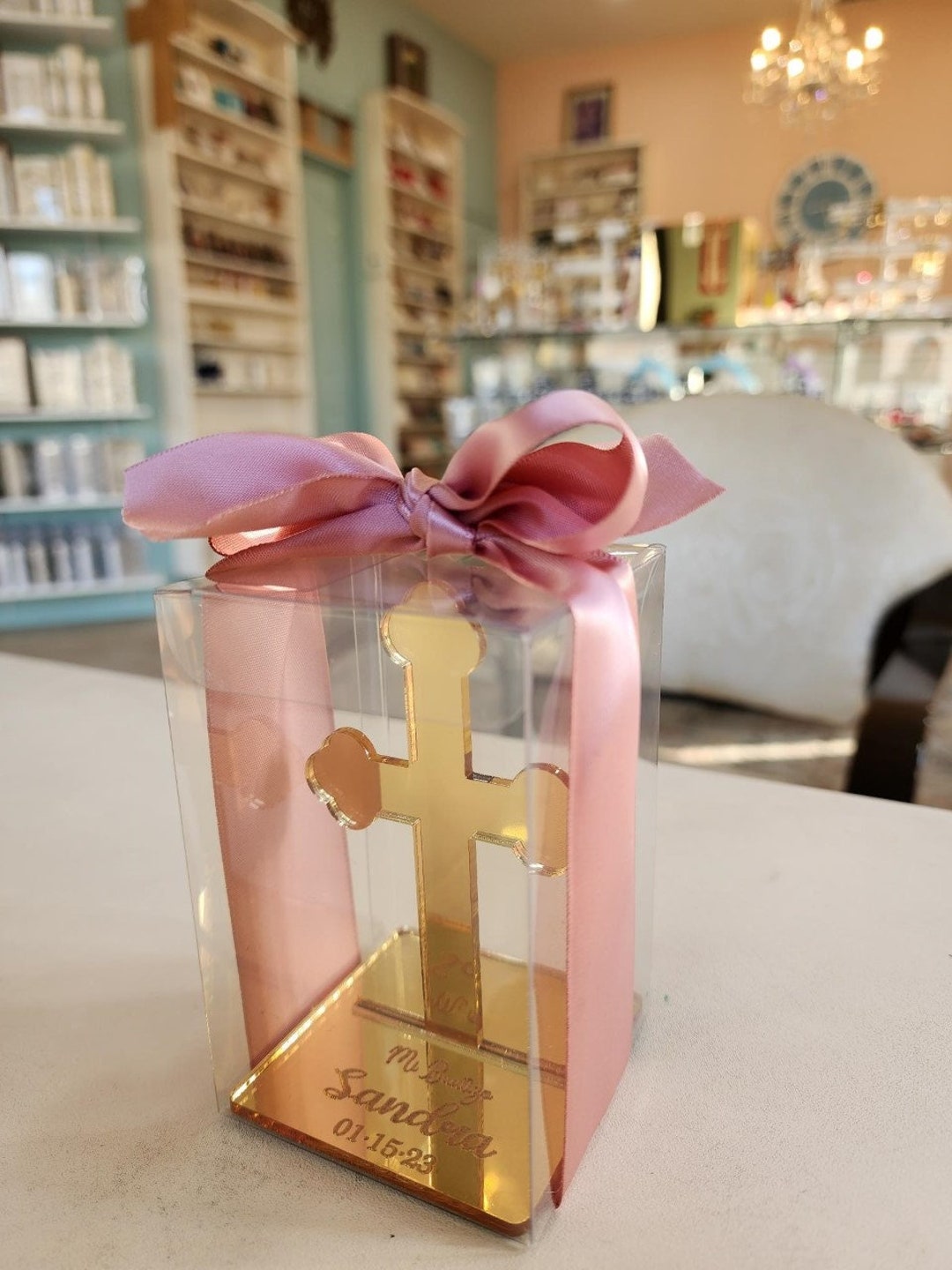 12 Pieces Baptism Favors With Stand, Baptism Decorations, Christening ...