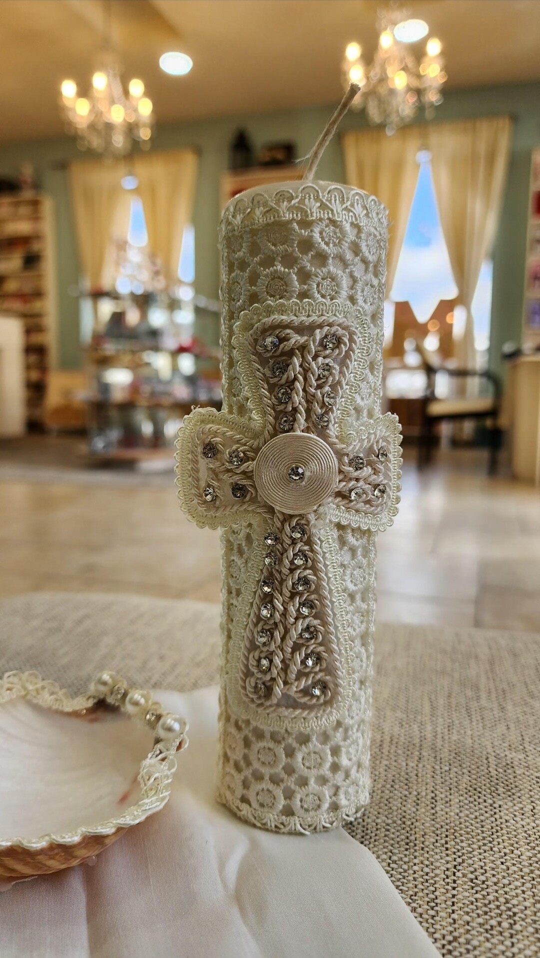 Handmade Christening Candle Set | Baptism Candles | Christening Gift ...