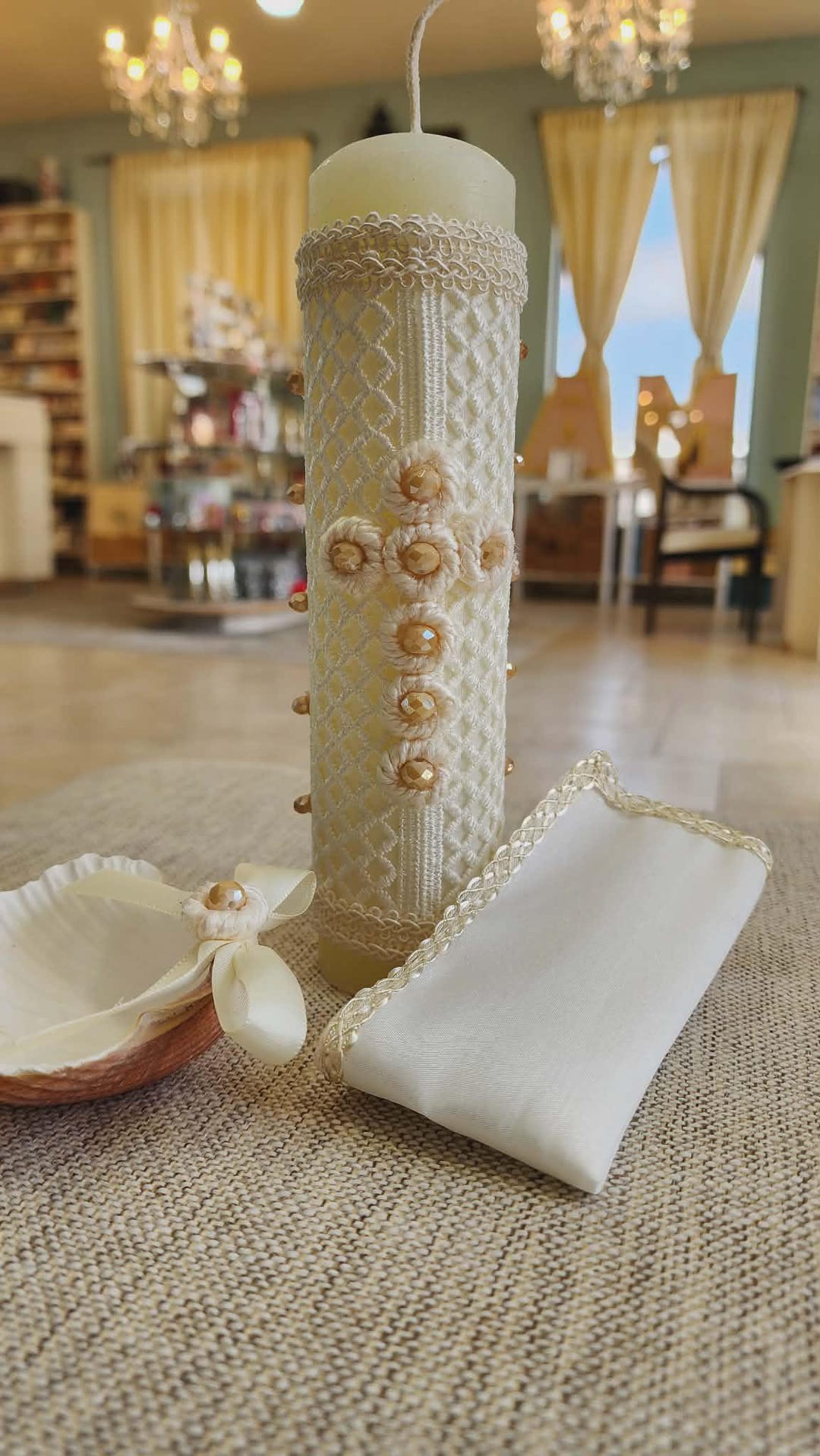 Handmade Christening Candle Set | Baptism Candles | Christening Gift ...