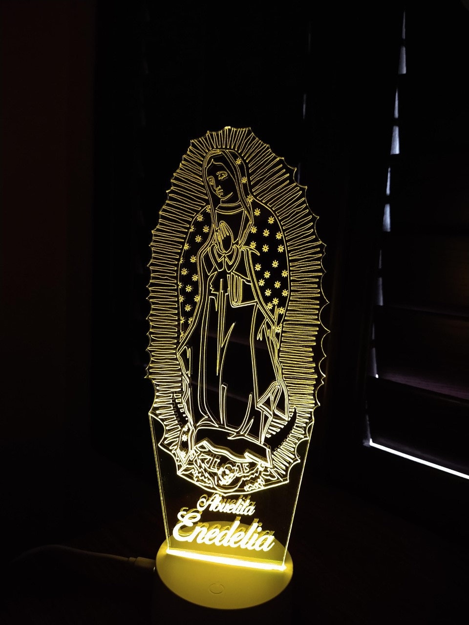 Virgin Mary Night Light, Personalized Free, LED Night Lamp, With Remote ...