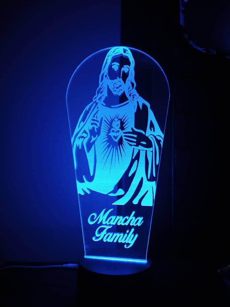 Sacred Heart of Jesus Night Light, Personalized Free, LED Night Lamp ...