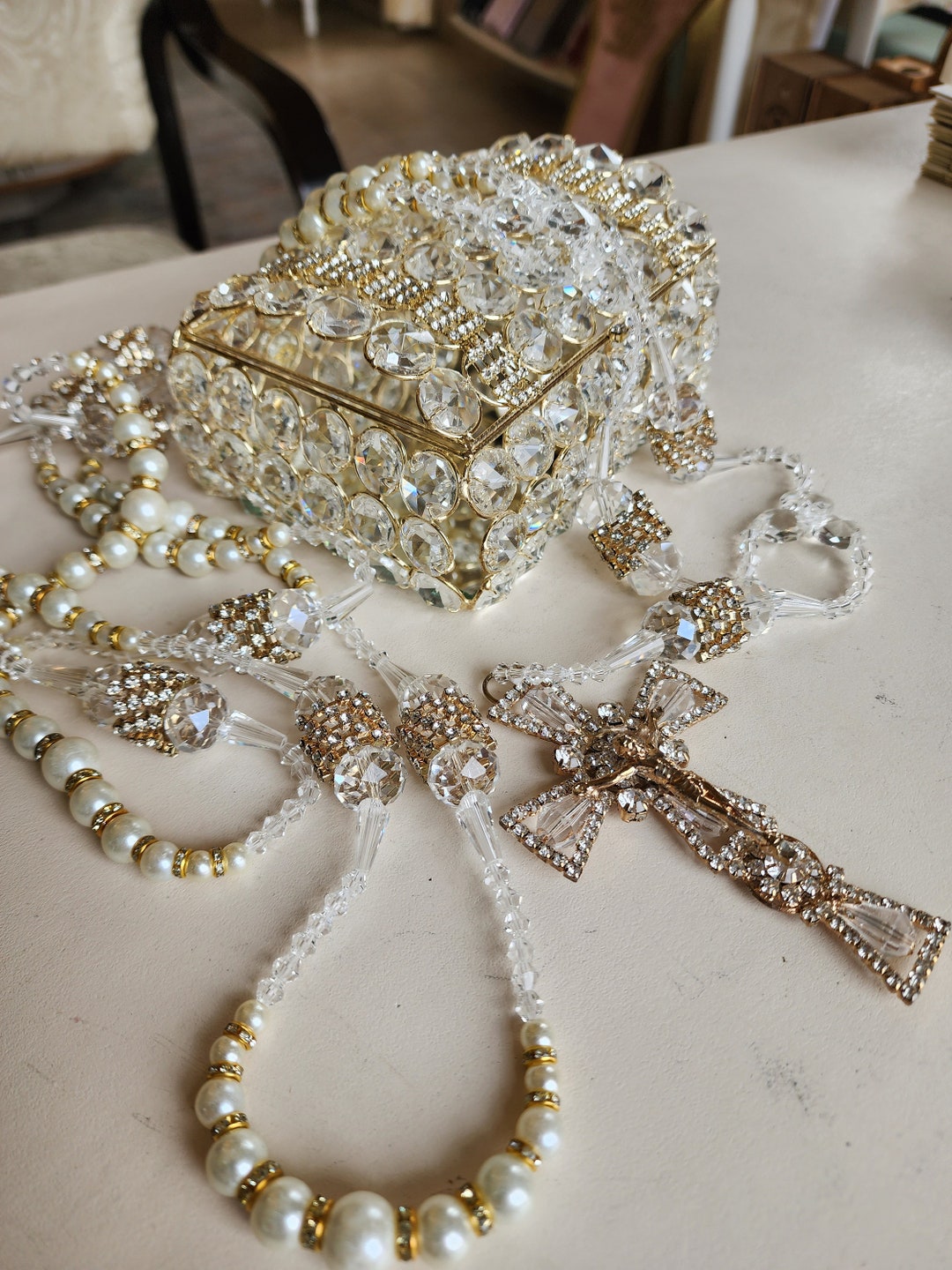 Gold and Pearl Bridal Unity Cord, Beautiful Sparkling Gold and Pearl ...