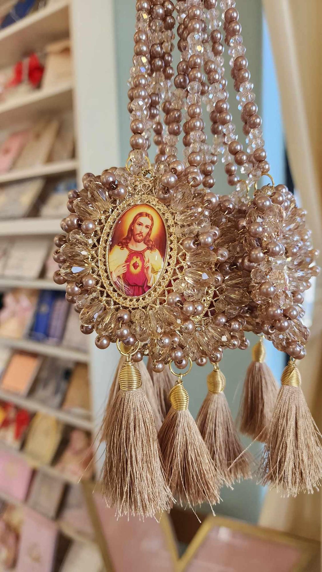 Sacred Heart Blessing Car Hanging Ornament - Etsy
