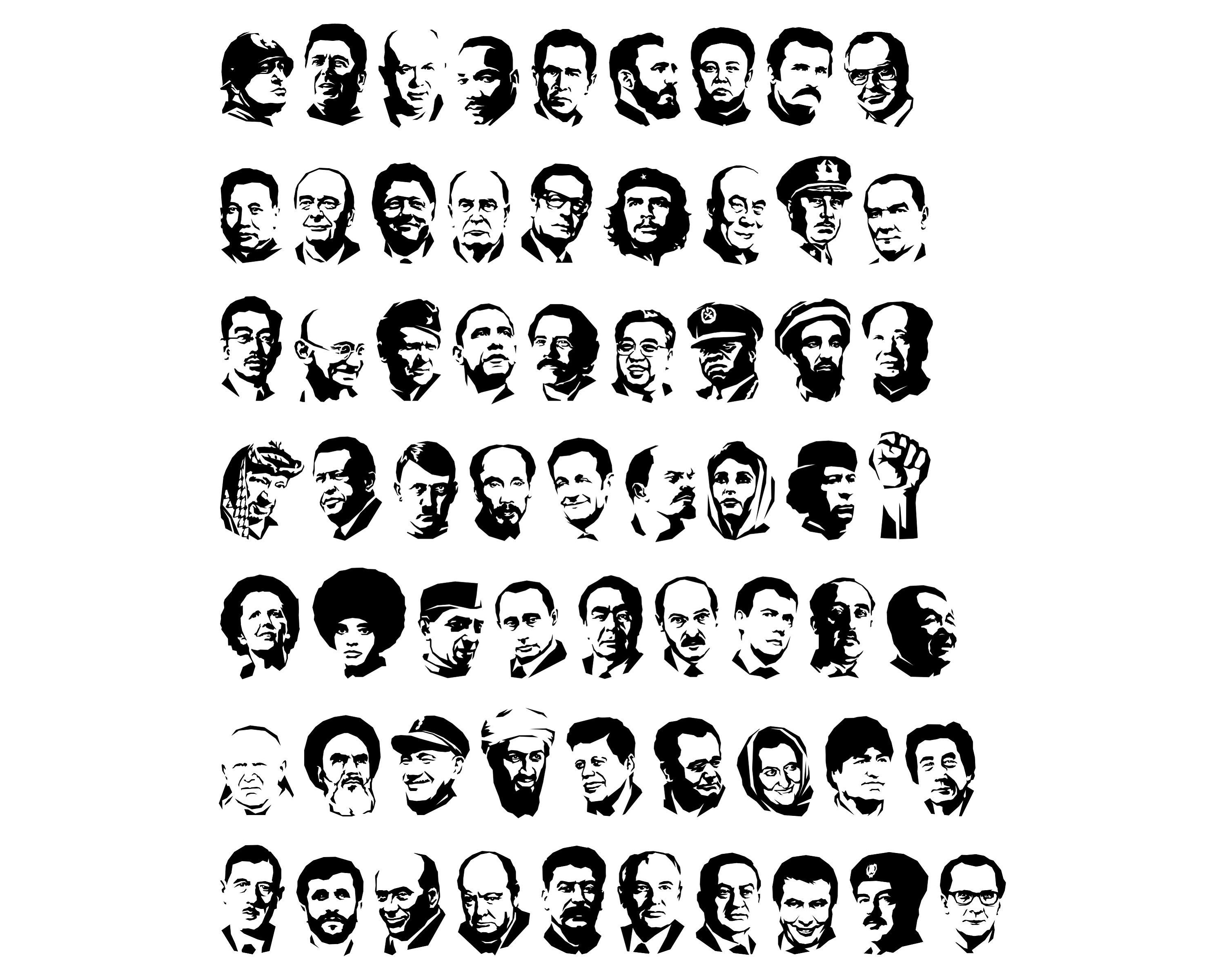 Famous People Faces Clip Art