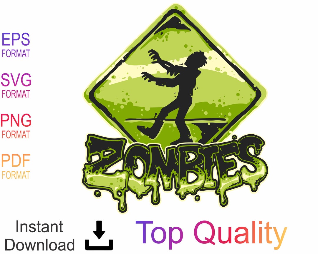 Zombie Svg Eps Png Pdf Cricut Silhouette Instant - Etsy