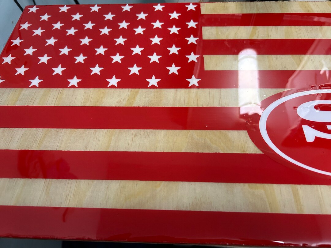 San Fransico 49ers Flag Wooden With Epoxy Finish - Etsy