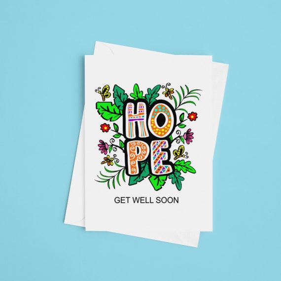 HOPE Get Well Soon Card Cards Strength Courage Wisdom - Etsy