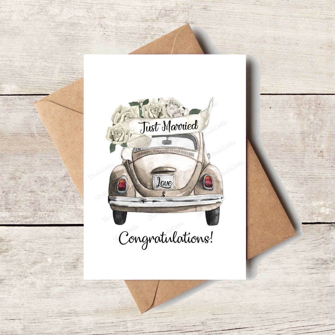 Wedding Card Just Married, Congratulations Wedding Card, Cards, Wedding ...