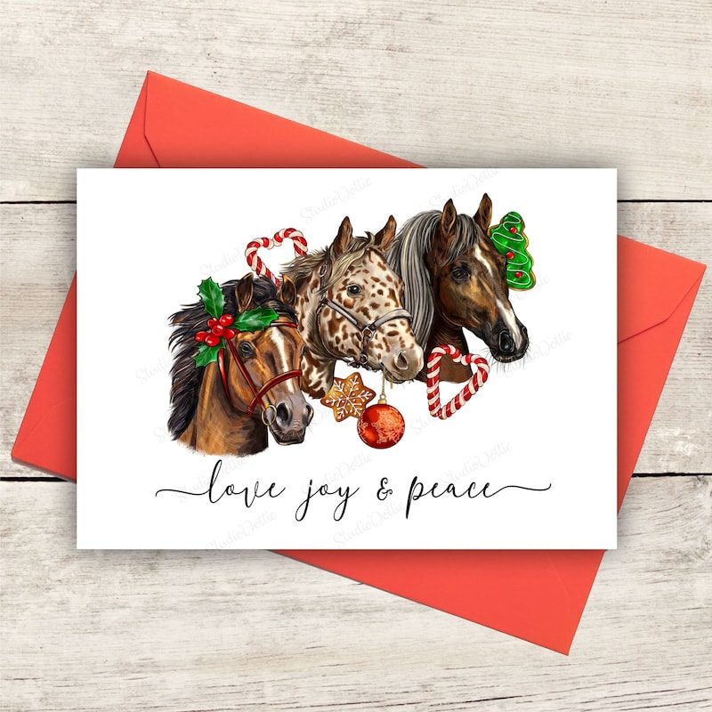 Horse Christmas Card - Etsy